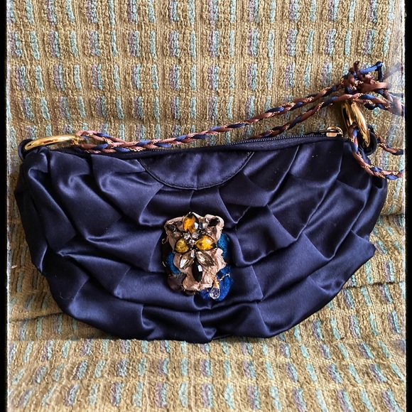 Bags | Satin Navy Evening Mini Bag | Poshmark